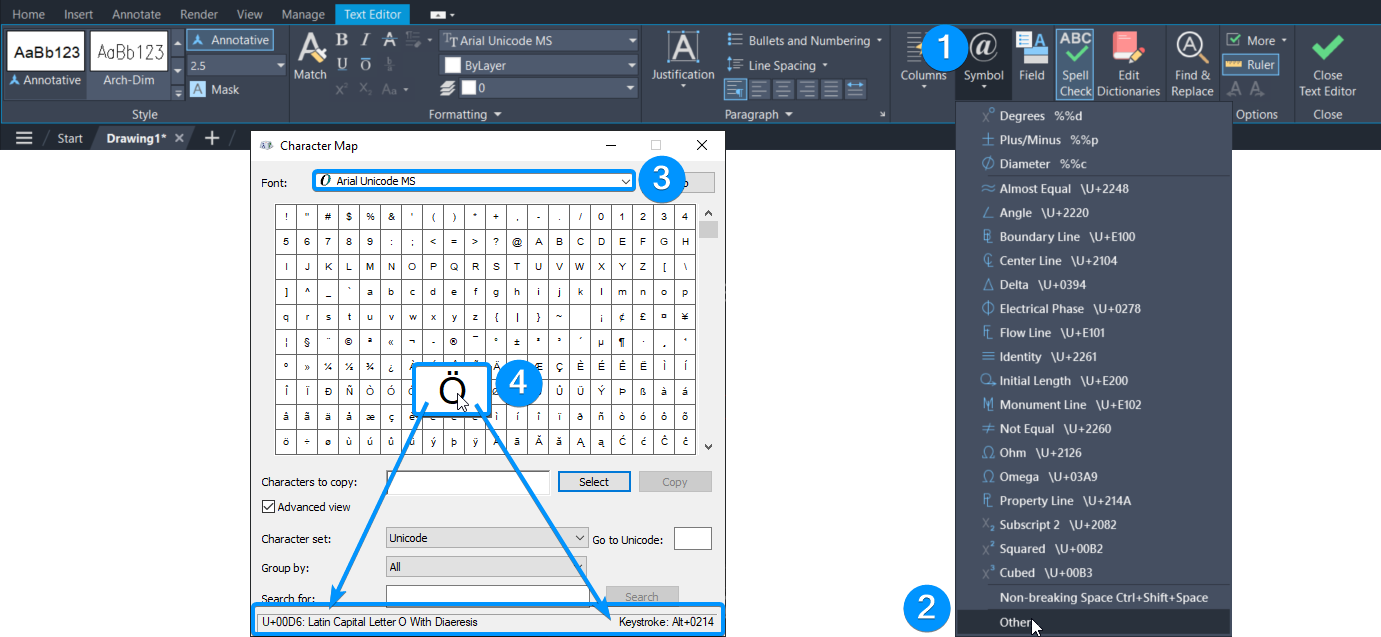 Norwegian or Swedish characters can't be input in AutoCAD
