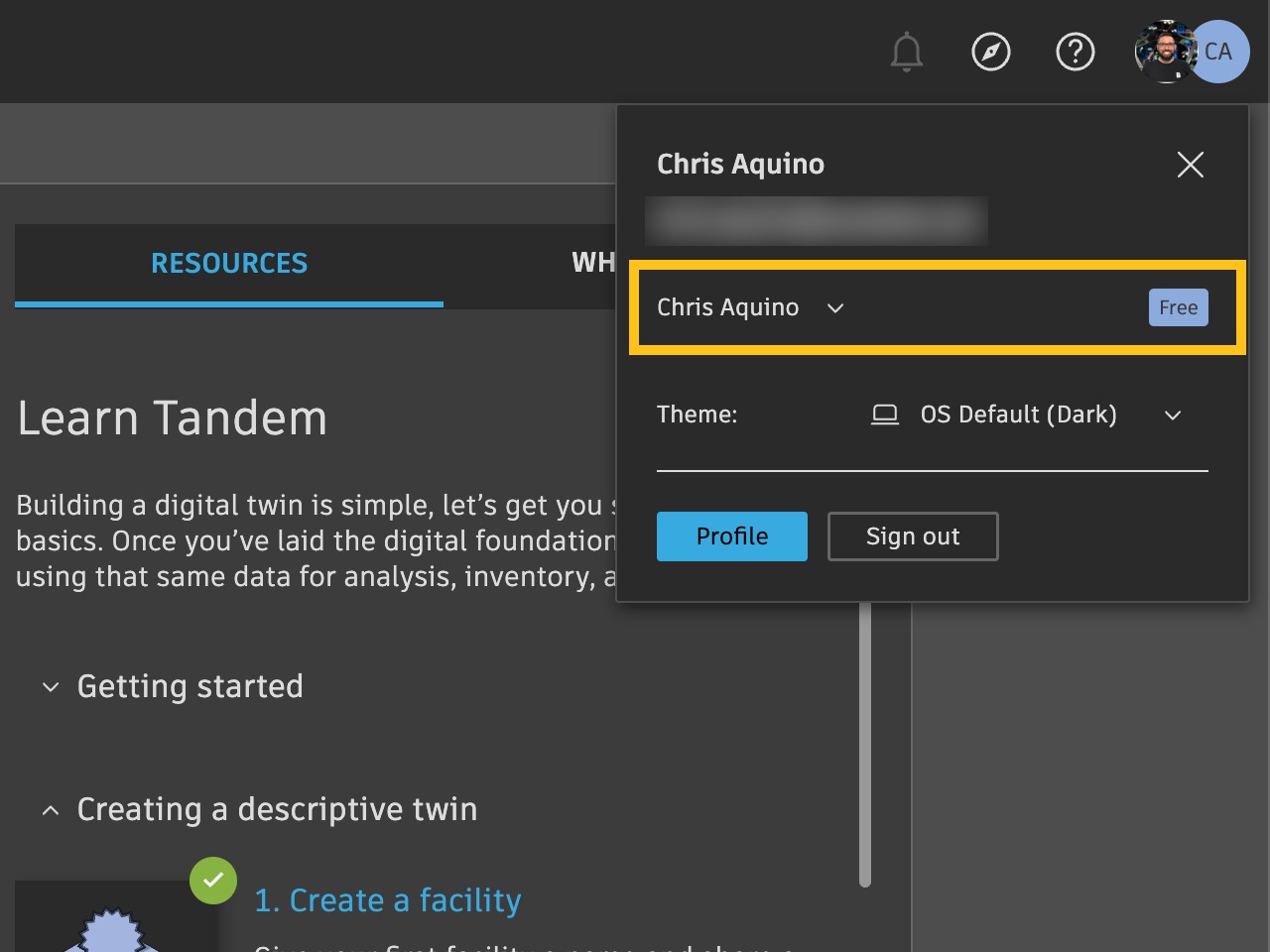 How can a free Tandem account be transformed into a paid one?