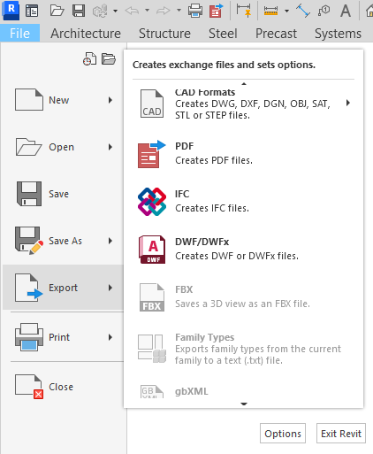 无法从 Revit 导出为 NWC