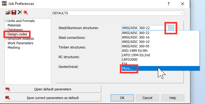 How to check the availability and set the design code in Autodesk Robot ...
