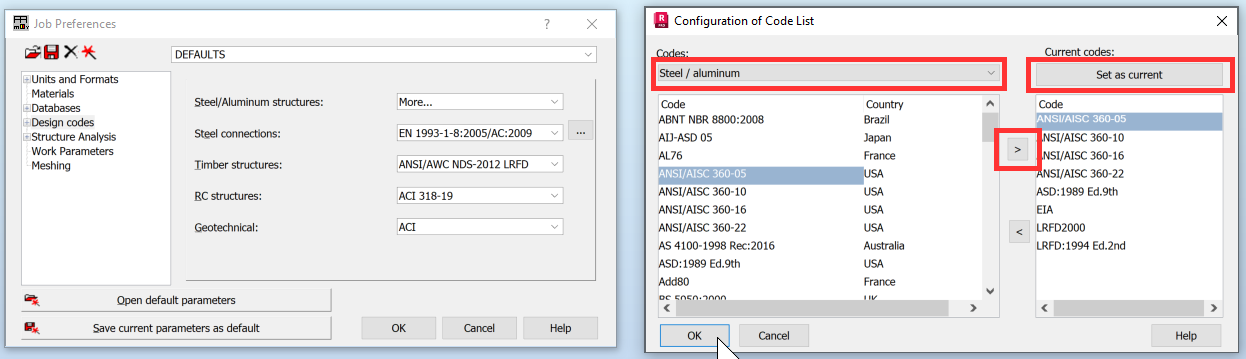 How to check the availability and set the design code in Autodesk Robot ...