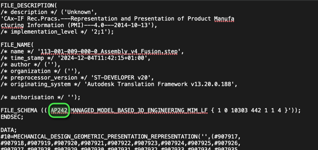 Autodesk Fusion が書き出す STEP ファイル形式のバージョン