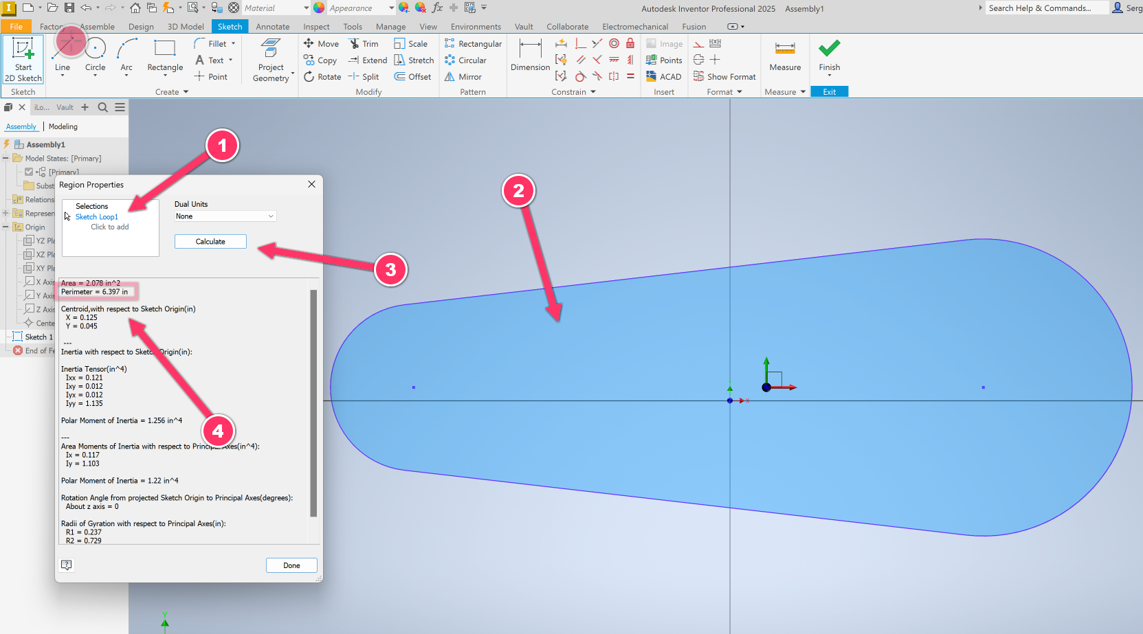 Calculating the Perimeter of an Assembly Sketch in Inventor