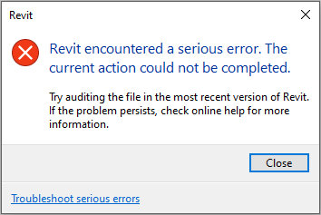 Program crash with "A serious error has occurred" message when working ...