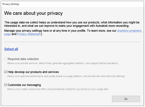 Avoiding the Privacy Statement window prompt at first launch after ...