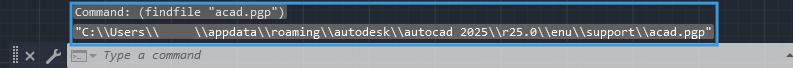 How to find and able to using the acad.pgp file in AutoCAD Products that contains the command ...