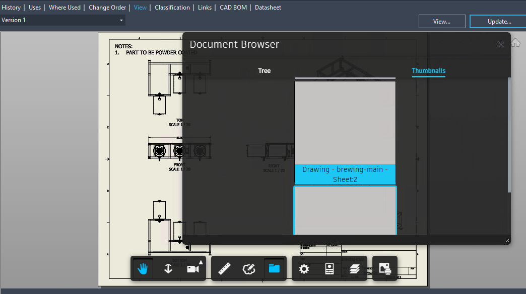 Vault Viewer shows a gray box in the Document Browser Thumbnail view