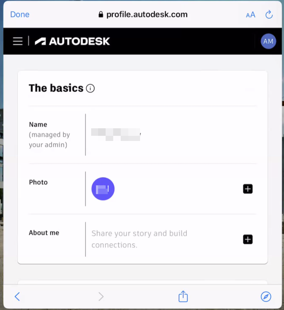 Logging into BIM 360 or ACC mobile on an iOS device redirects to profile settings for the ...