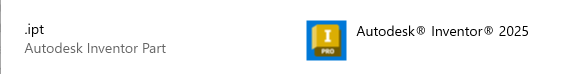 Inventor 文件使用相同的 Inventor“I”图标，而不是不同的文档类型图标