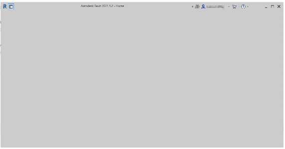 Revit Home screen is gray and empty after launching Revit