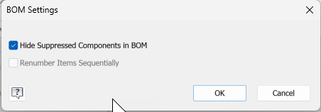 Activate "Hide suppressed components in BOM" automatically in old assemblies in Inventor