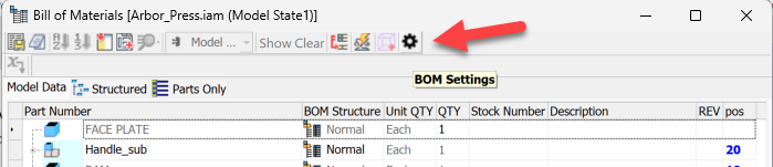 Activate "Hide suppressed components in BOM" automatically in old assemblies in Inventor