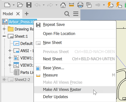Export drawings as PDF-pixel-format from Inventor