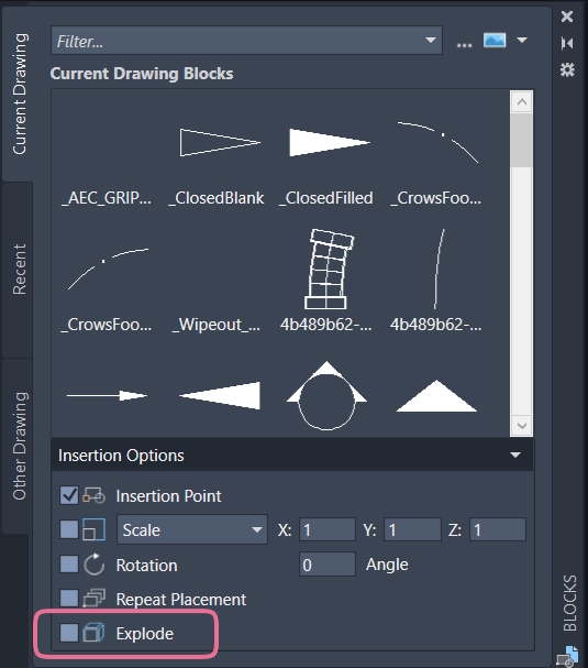 Block cannot be exploded in AutoCAD Products