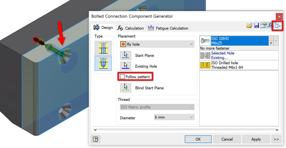 Bolted Connection has an "No effect" error by Design Doctor in Inventor