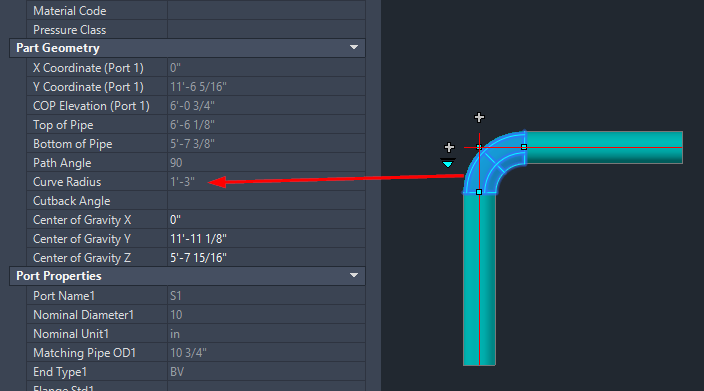 Cutback elbow radius changes when selecting different angles in AutoCAD ...