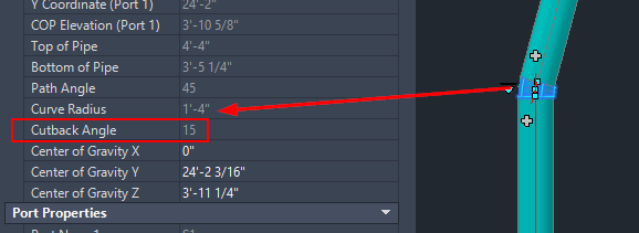 Cutback elbow radius changes when selecting different angles in AutoCAD ...