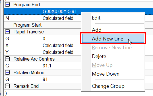 Park Point position is not output when using a Custom NC machine in CAMduct