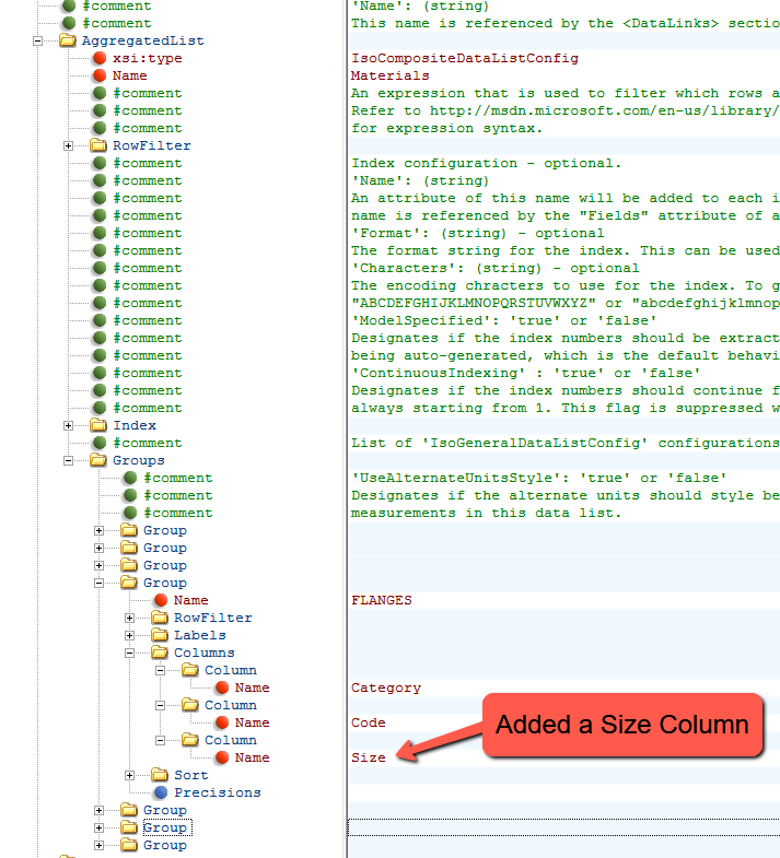 不同尺寸的元件放置在 AutoCAD Plant 3D 的 BOM 表中的一行中