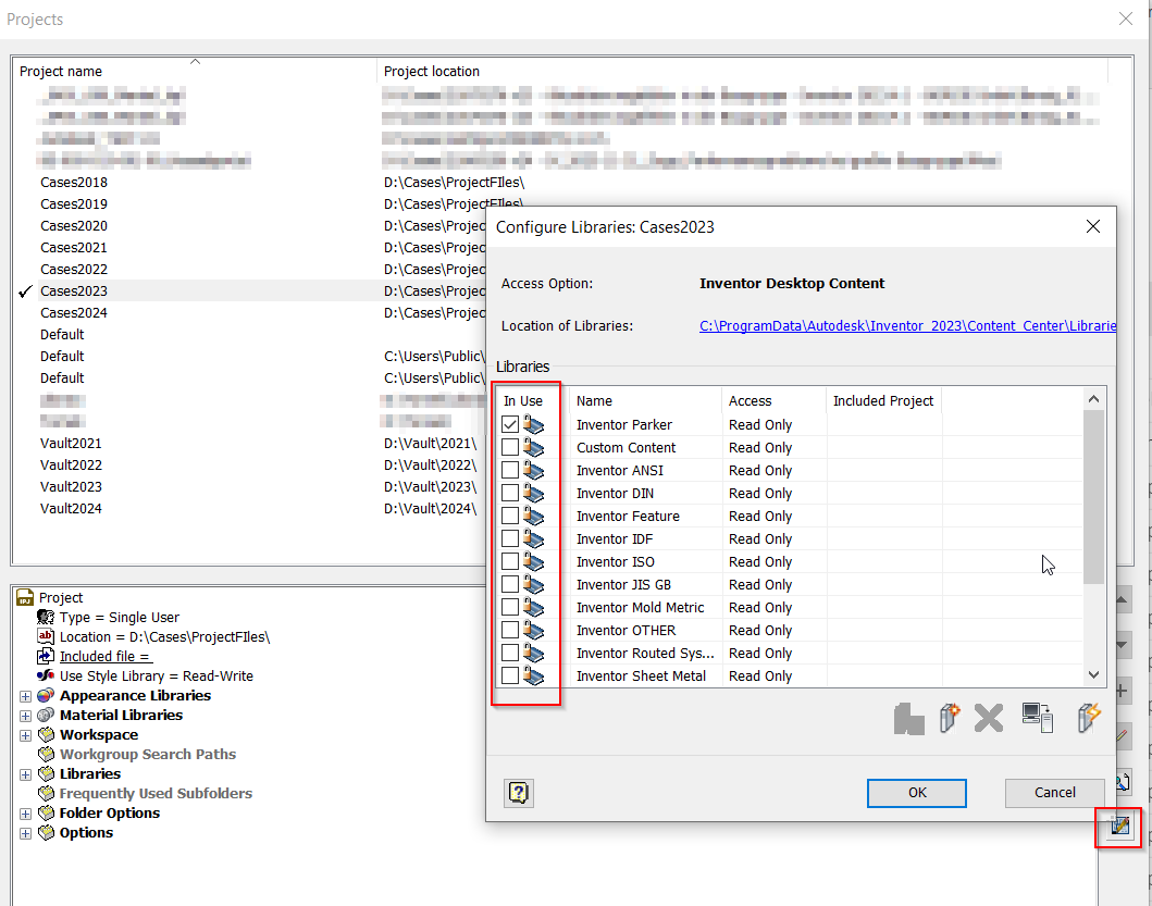 'Standard', 'Family' and 'Size' fields are missing when using Insert Frame in Inventor Frame ...