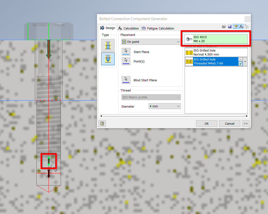 Cannot change blind hole depth when using Inventor Bolted Connection