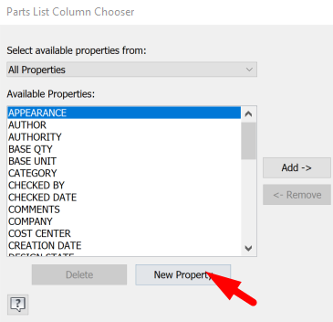 How to add model part Parameters into the Inventor drawing table