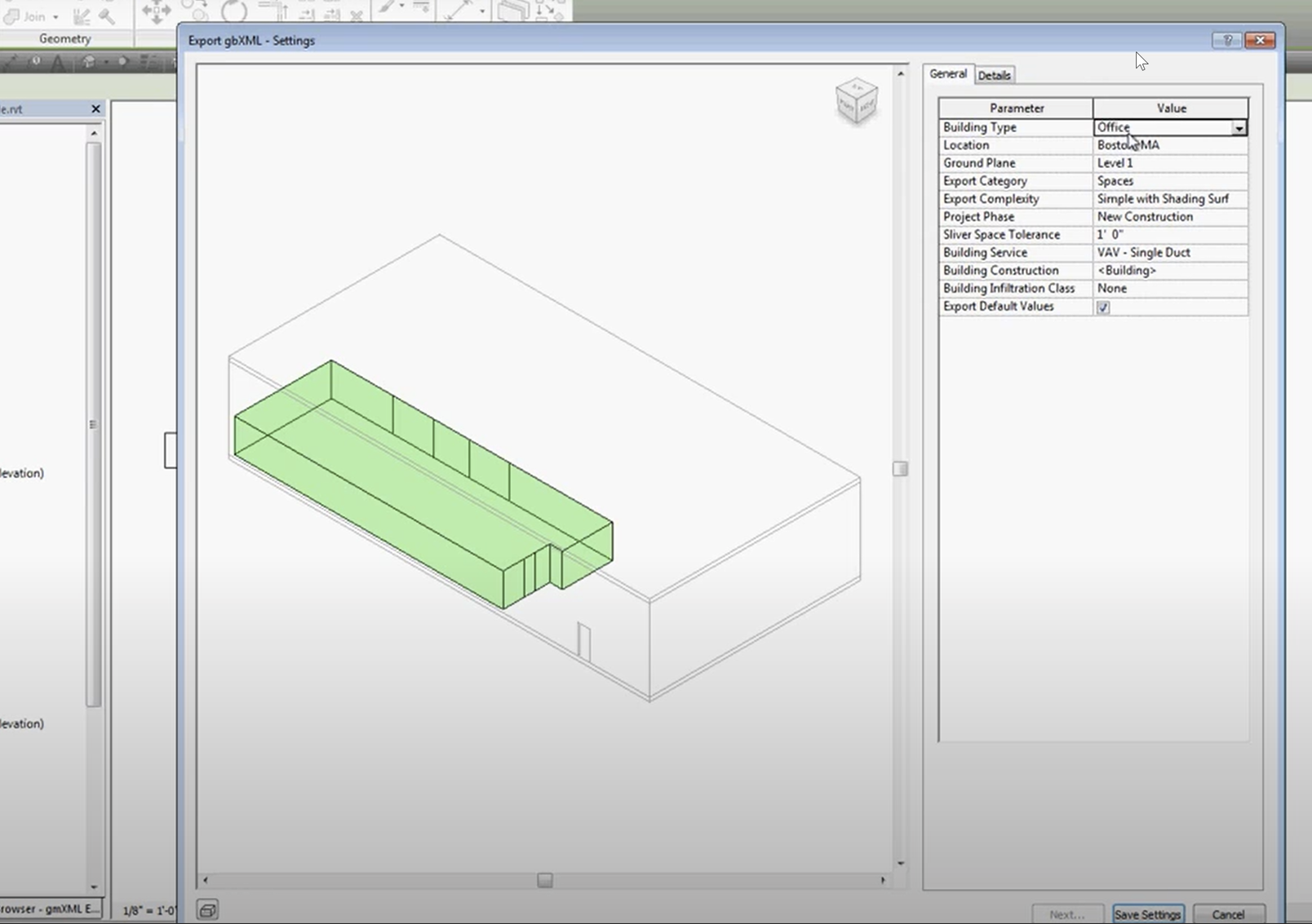 gbXML导出预览用户界面在Revit中不再存在