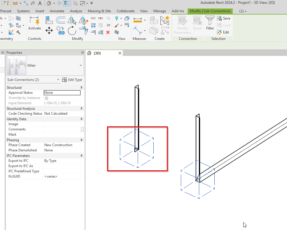Missing profiles with Miter or Saw connection when importing SMLX in Revit