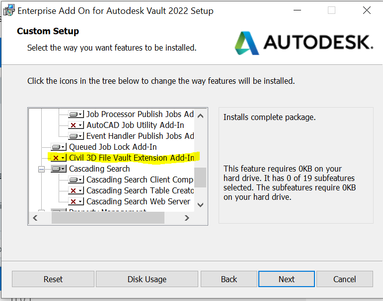Standard Check In & Detach Project Vault buttons missing in Civil 3D
