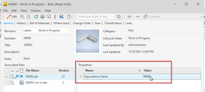 Change State of item in Vault does not match item Lifecycle State