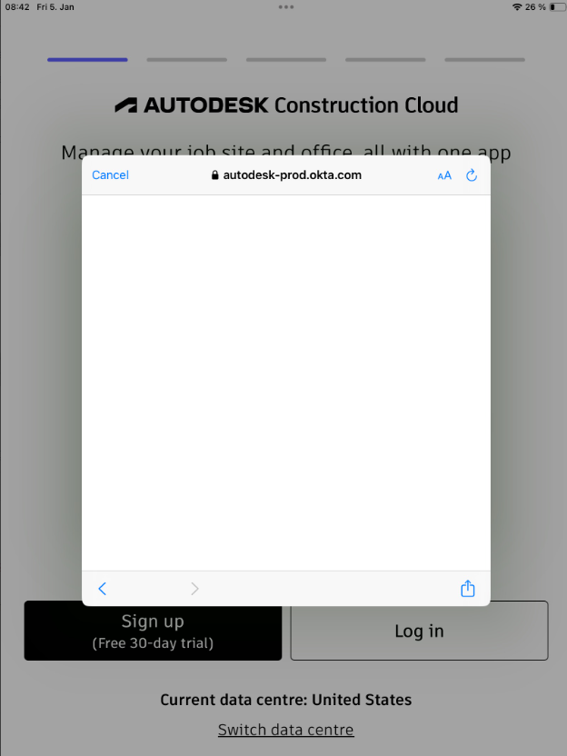 Cannot sign in to ACC iOS mobile app