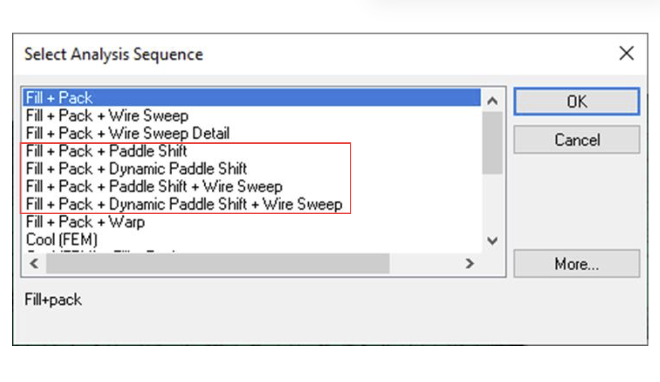 Can Moldflow perform a core shift analysis in reactive molding?