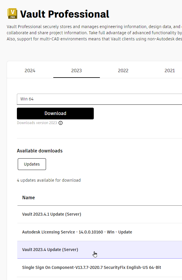 "Install Failed" appears when installing Vault Server Update