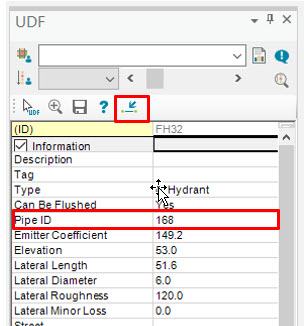 How to change an assigned pipe ID for hydrants in InfoWater Pro UDF