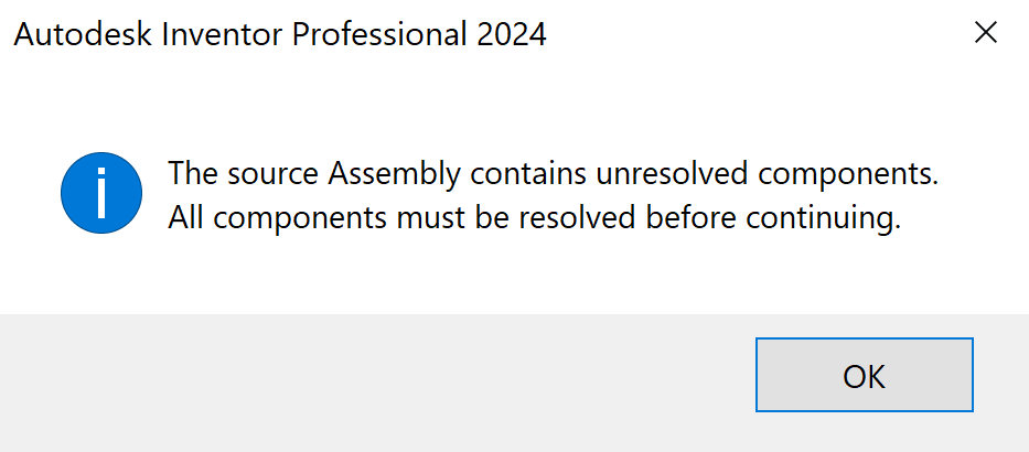 "The source assembly contains unresolved components. (...)" when using iCopy with suppressed ...