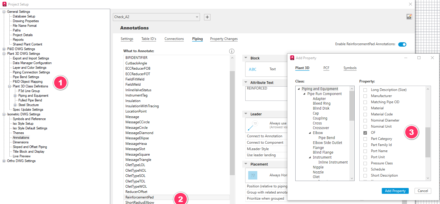 How to show reinforcement pads in isometric drawings in AutoCAD Plant 3D