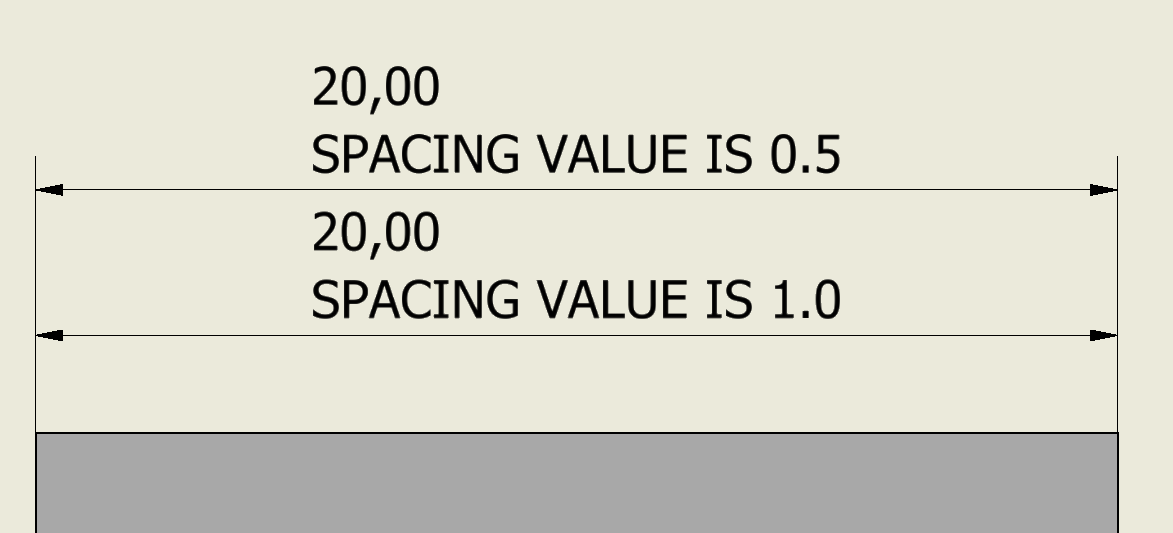 The spacing values less than 1.0 does not display correctly in Inventor ...