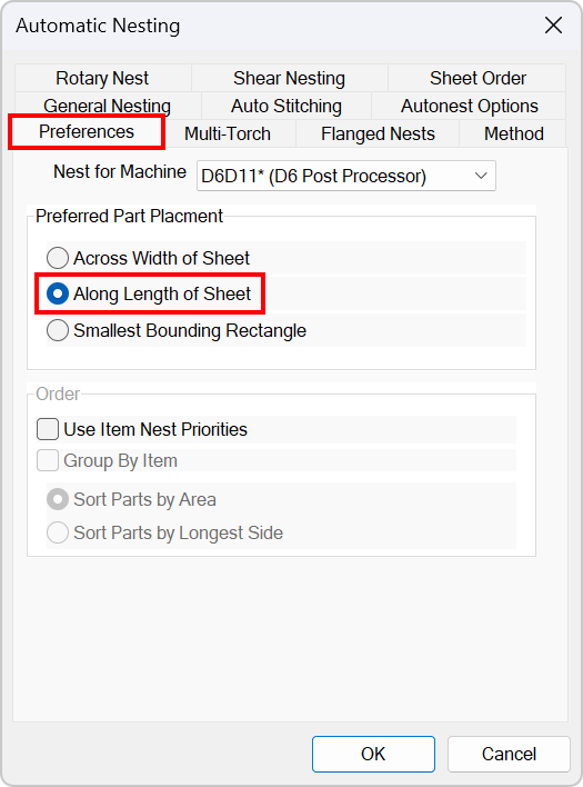 How to nest parts along the sheet length in CAMduct
