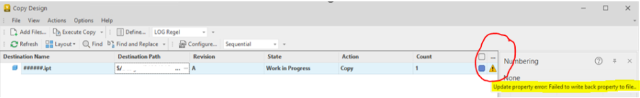 "Some file Vault properties could not be updated.." after Copy Design