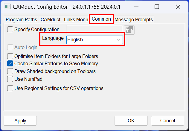How to set a different interface language for Fabrication products