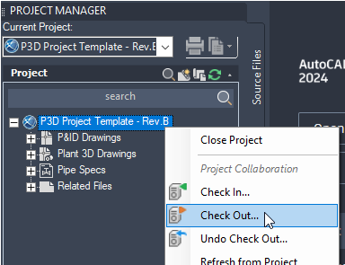 How to create AutoCAD Plant 3D projects from a project template hosted in ACC