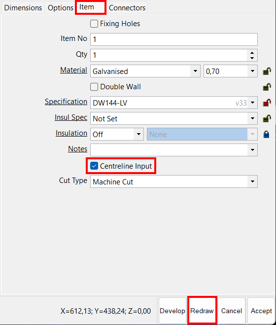 How to set the Branch length from the pipe centerline in Fabrication