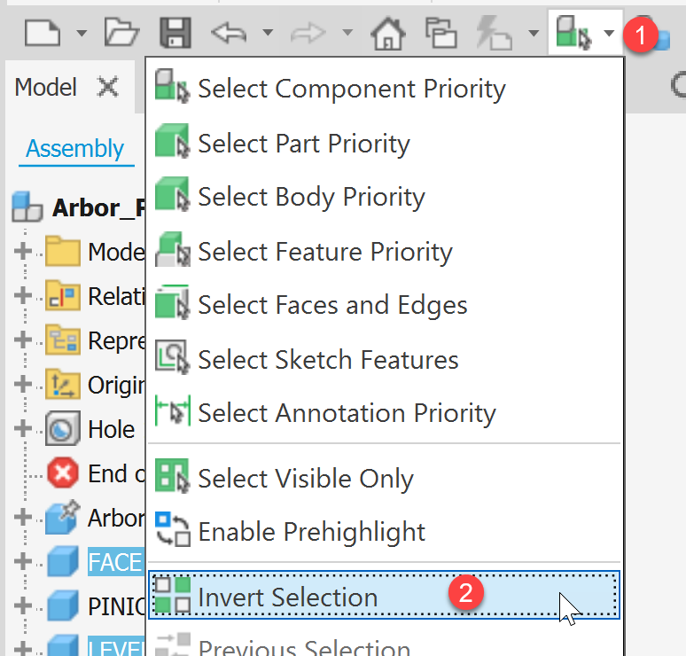 How to export a BOM of selected parts only in Inventor?