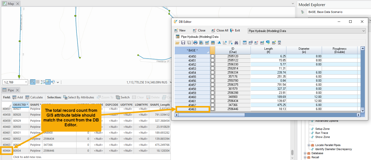 파이프 분할 후보 찾기: System.NullReferenceException: InfoWater Pro에서 객체 참조가 객체의 인스턴스로 설정되지 않았습니다.