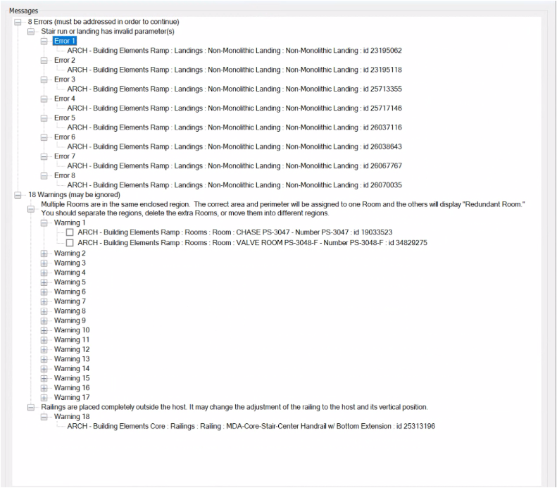 Customer is experiencing errors while upgrading to the project from Revit 2016 to 2022