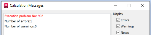 "Execution problem 902" reported while modal analysis in Robot Structural Analysis