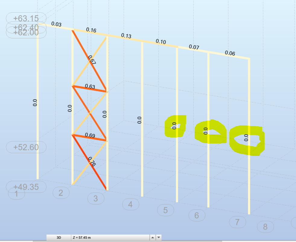 Design ratio not presented for selected steel members form Maps on bars ...