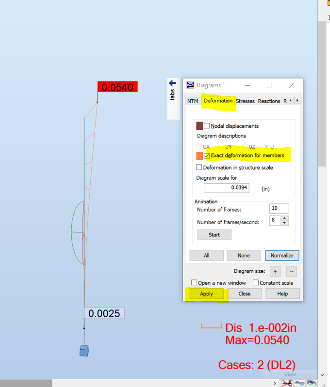 Nodal displacements values are not presented in graphical viewer for model with imperfections in ...