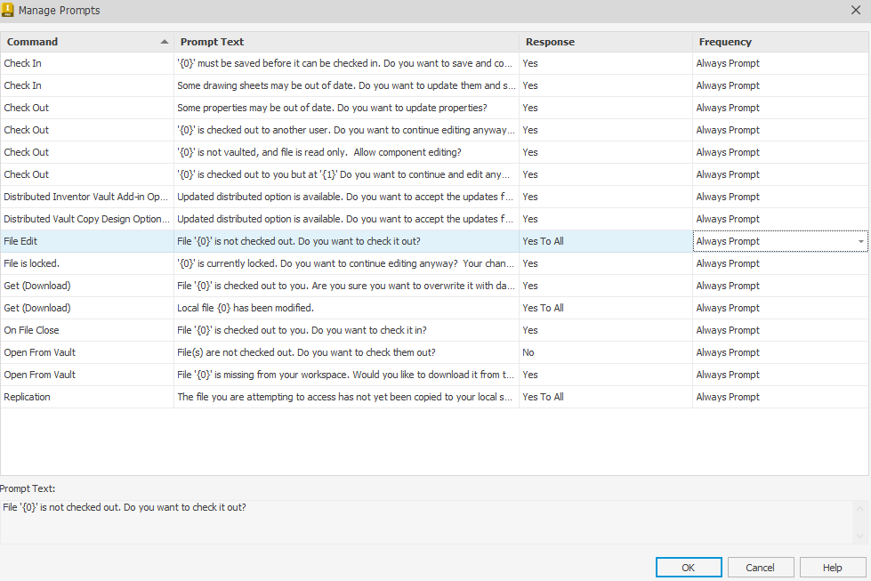 Inventor .IDW files are always checked out when opening from Vault