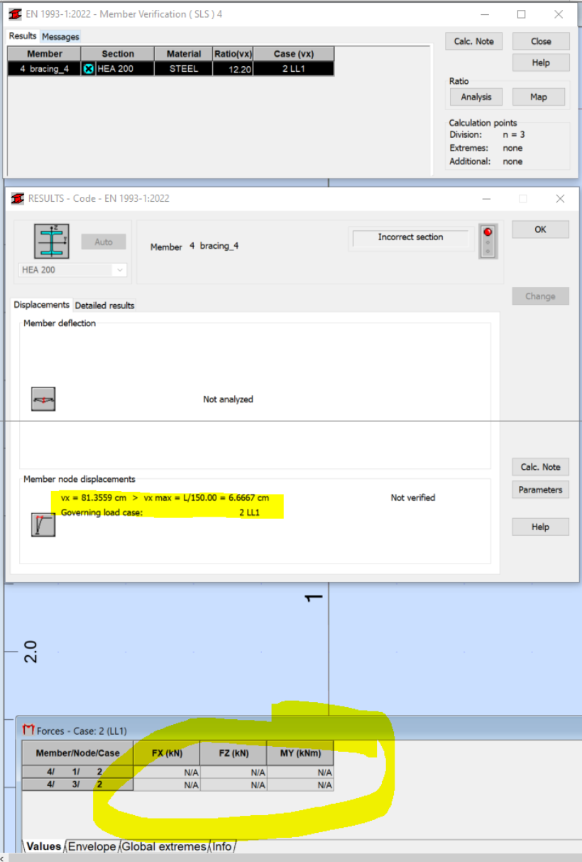 While steel design displacement is verified for tension member when ...